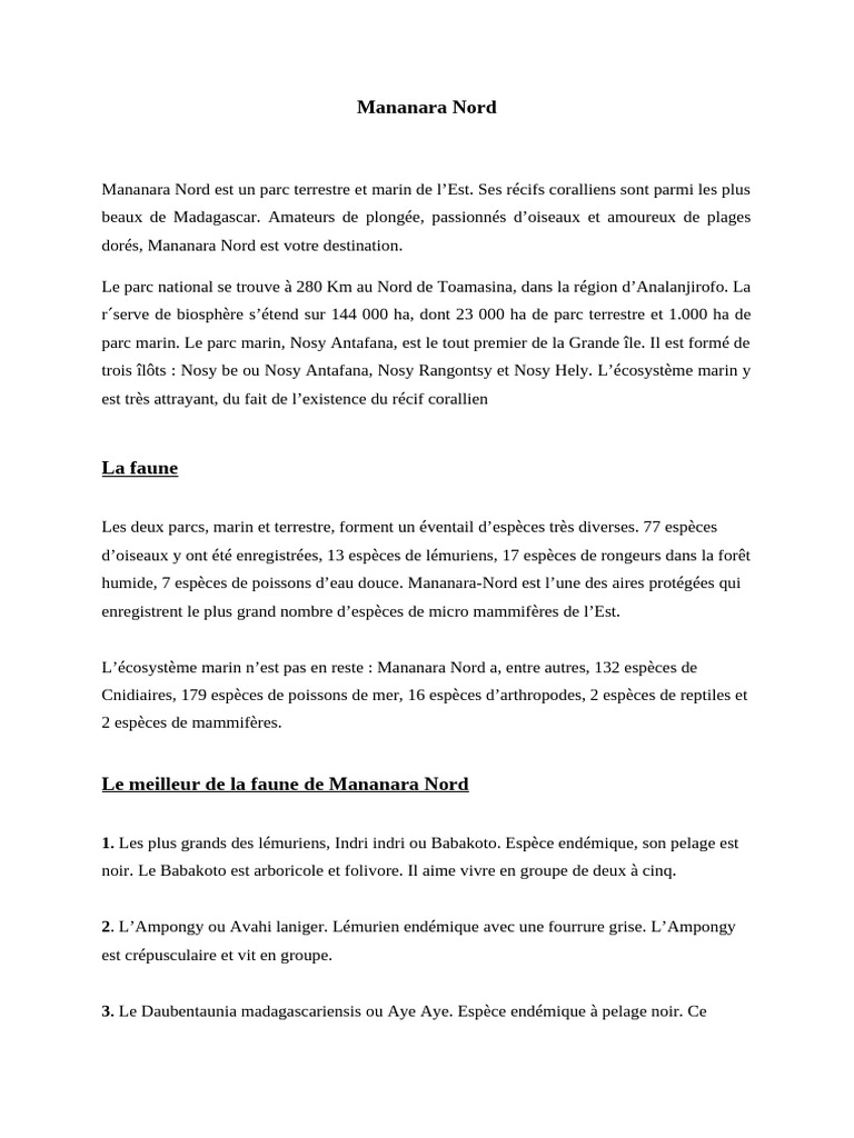 Mananara Nord | PDF