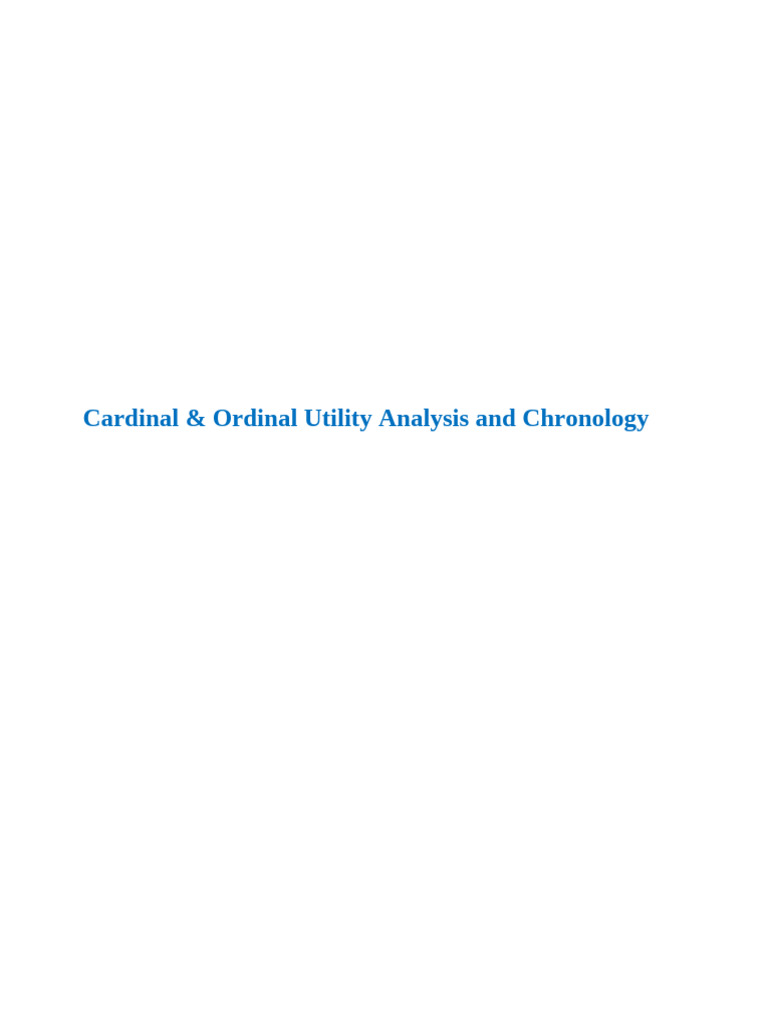 3 Cardinal Ordinal Utility Analysis 1 32 | PDF | Utility | Marginal Utility
