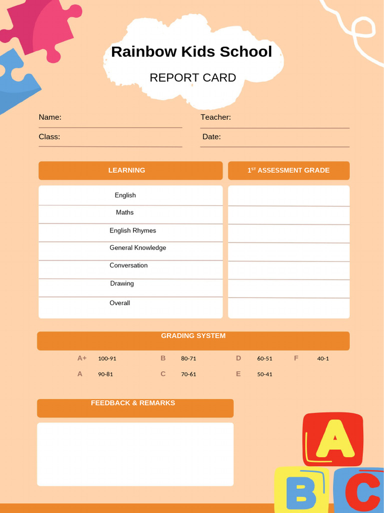 report card nursery | PDF