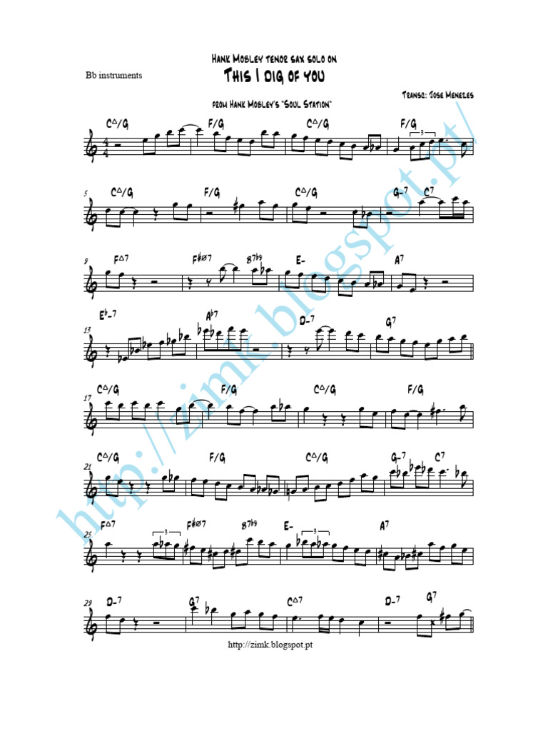 This I Dig of You Tenor | PDF