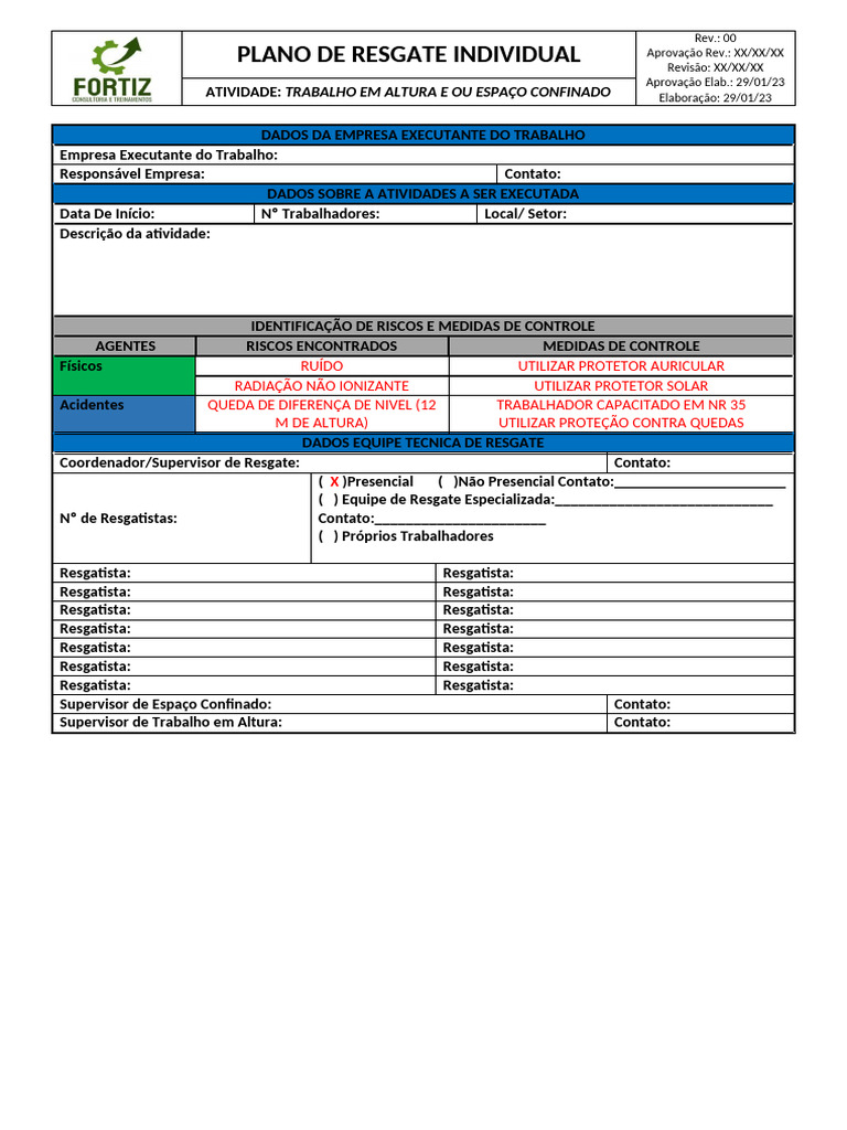 Plano de Resgate Individual | PDF