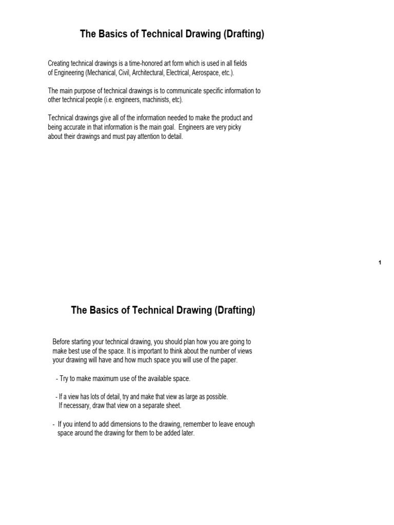 The Basics of Technical Drawing (Drafting) Author Brighton Central ...
