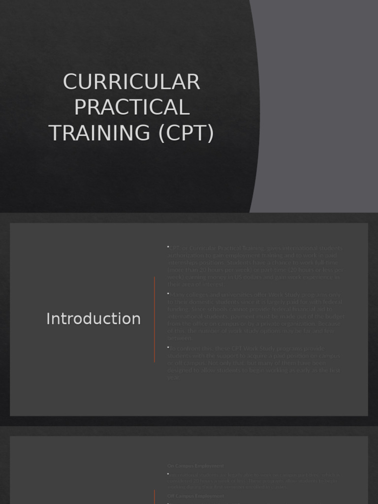 Curricular Practical Training (CPT) | PDF