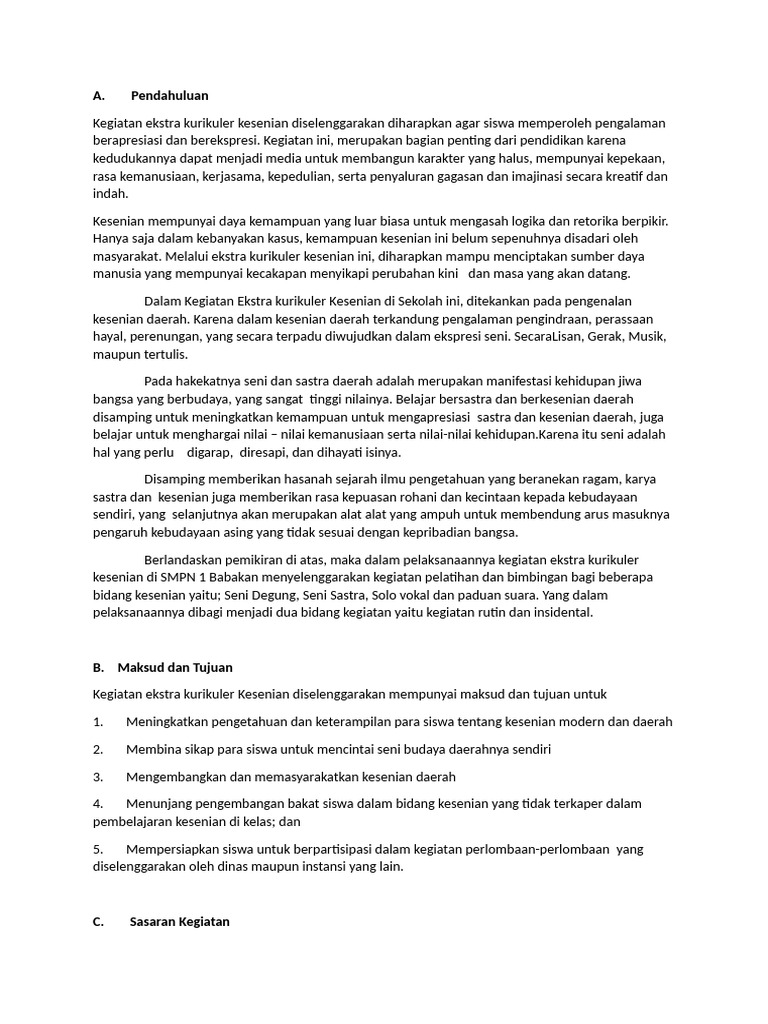 Proposal Pengajuan Eskul | PDF