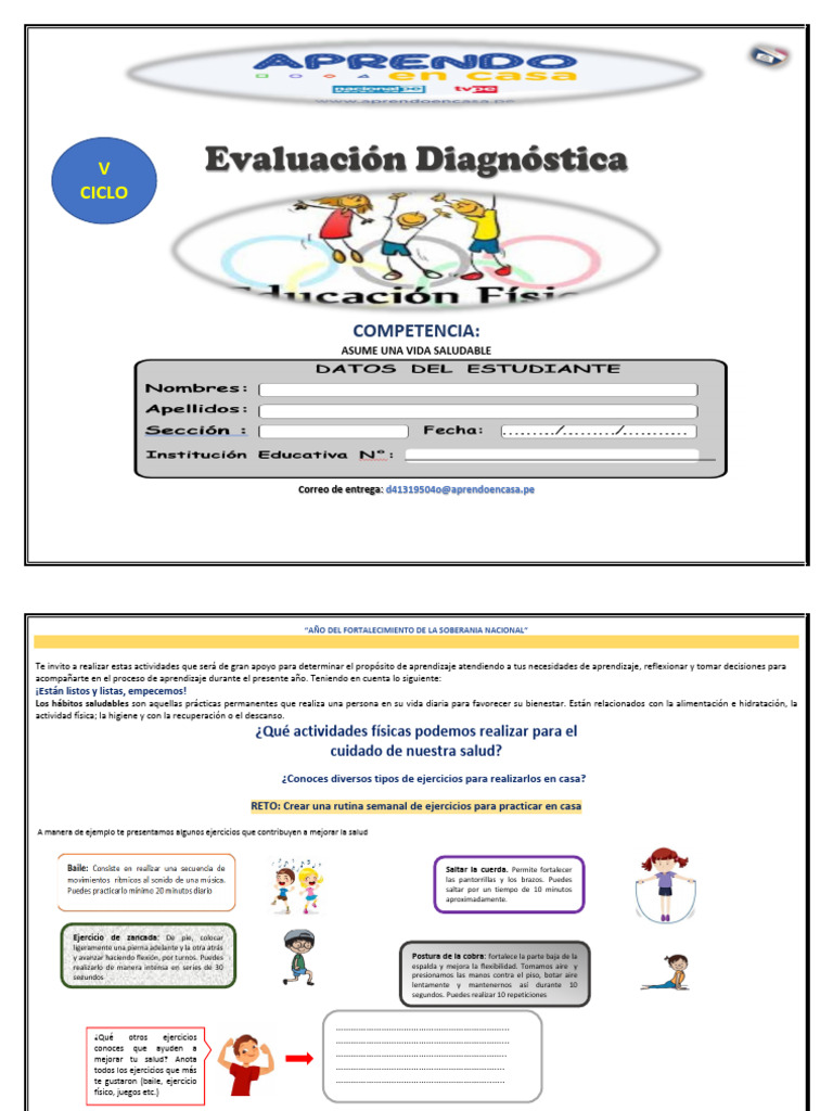 Eval. Diag. Ciclo V | PDF | Aprendizaje | Relaciones personales, crianza y desarrollo personal