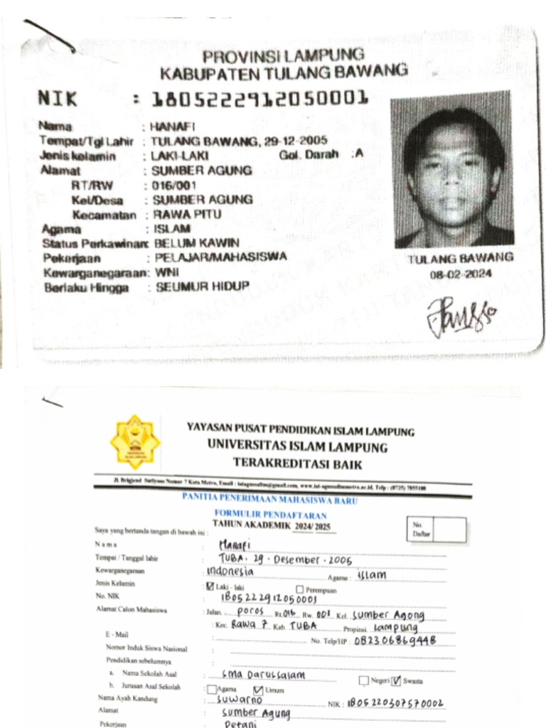 Formulir KTP Hanafi | PDF