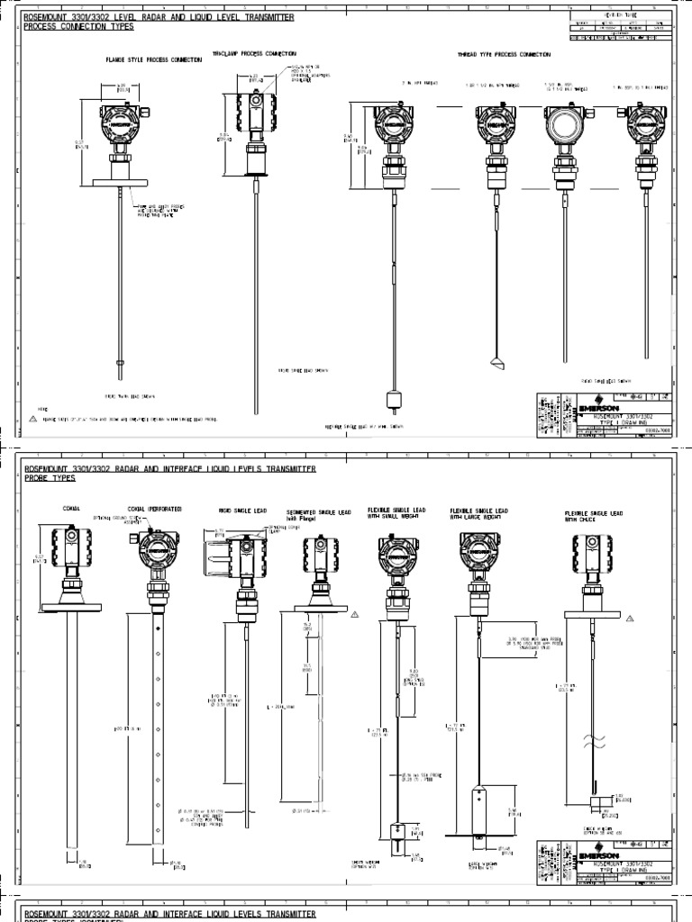 Type 1 Drawing Rosemount 3301 3302 Level Radar Liquid Level Transmitter ...