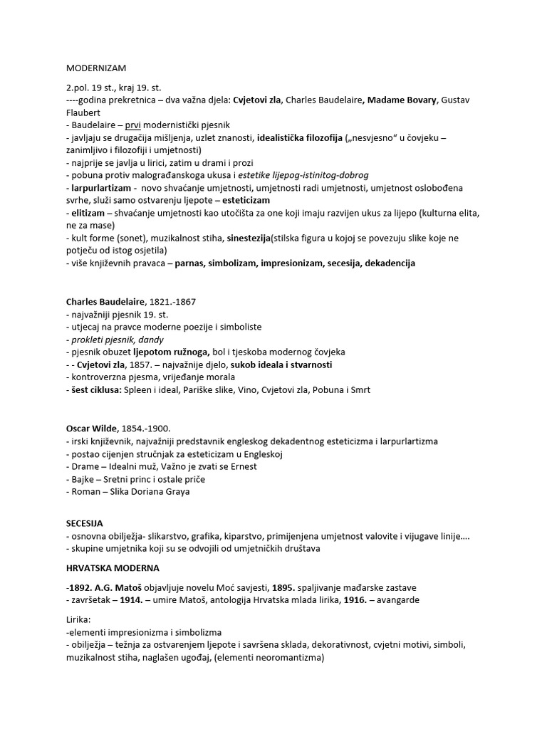 Modernizam Sažeto | PDF