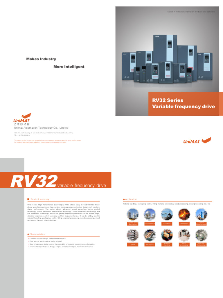 UniMAT RV32 Series Variable Frequency Drive | PDF
