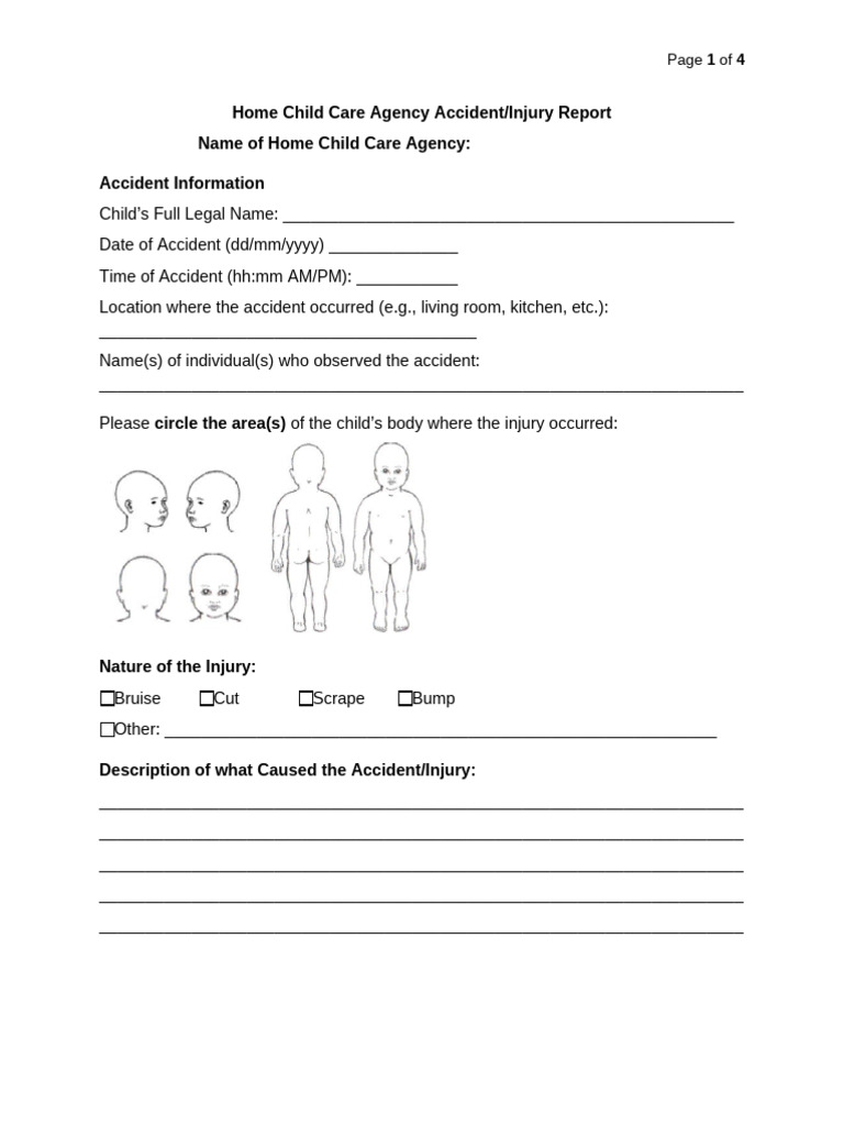 HCCA Accident Report Template EN | PDF | Child Care | Law