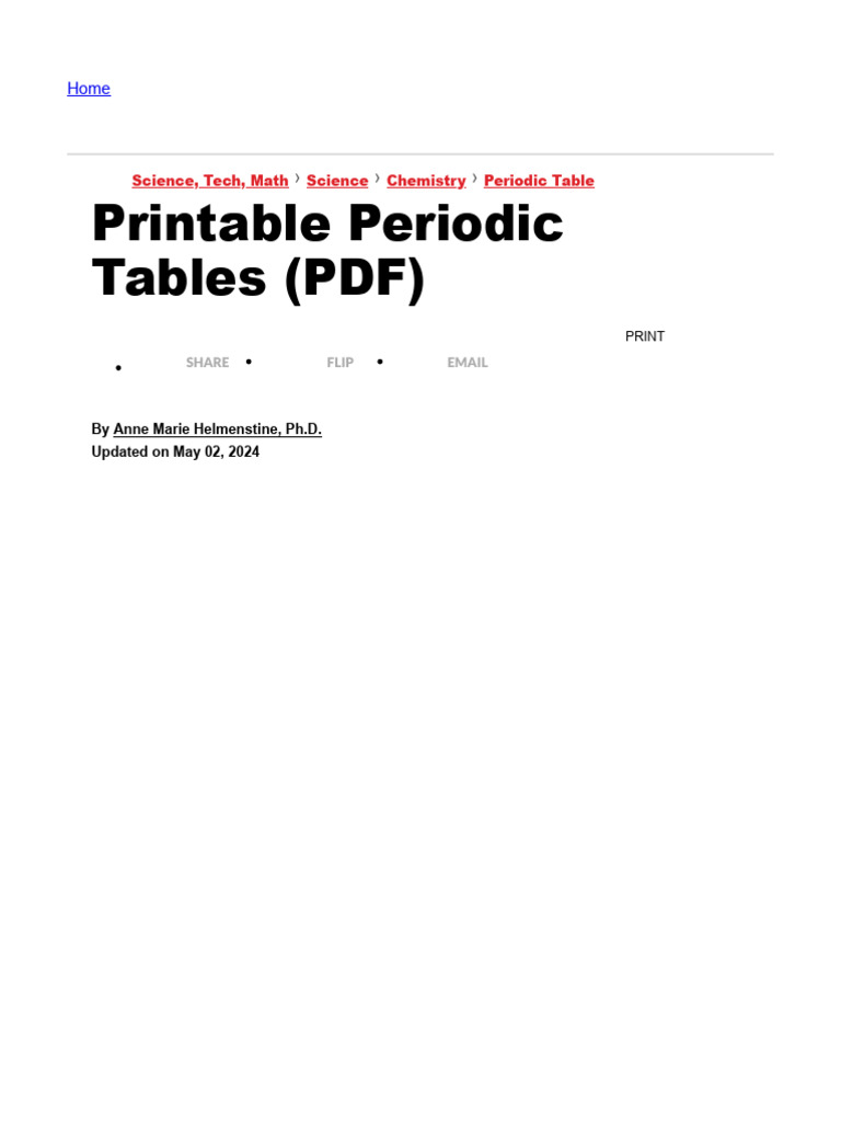 Printable Periodic Tables 4064198 Print | PDF