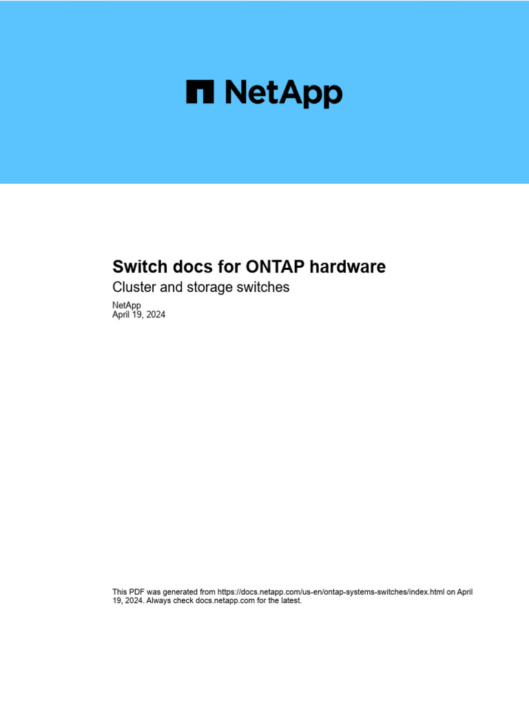 Switch_docs_for_ONTAP_hardware | PDF