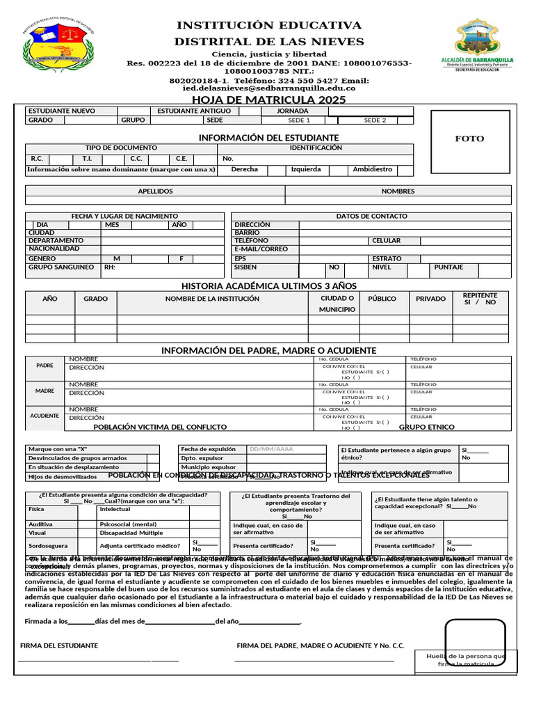 Documentos para Legalizar Matriculo 2025 | PDF