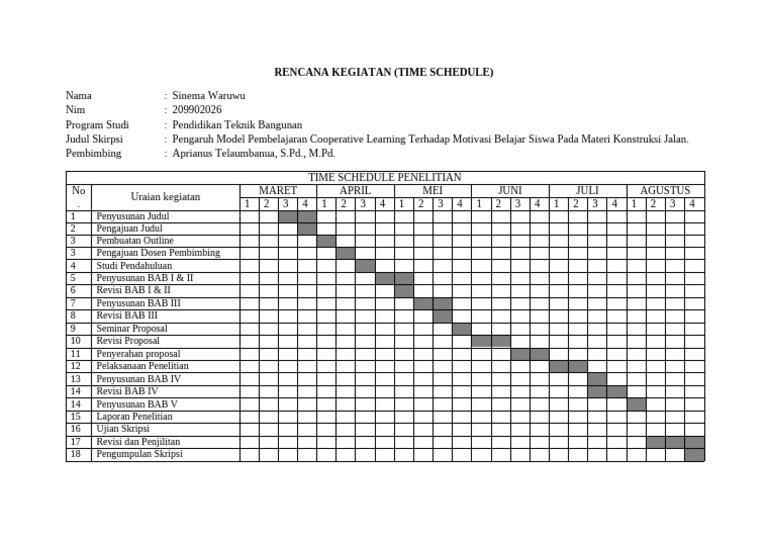 TIME SCHEDULE .1 | PDF
