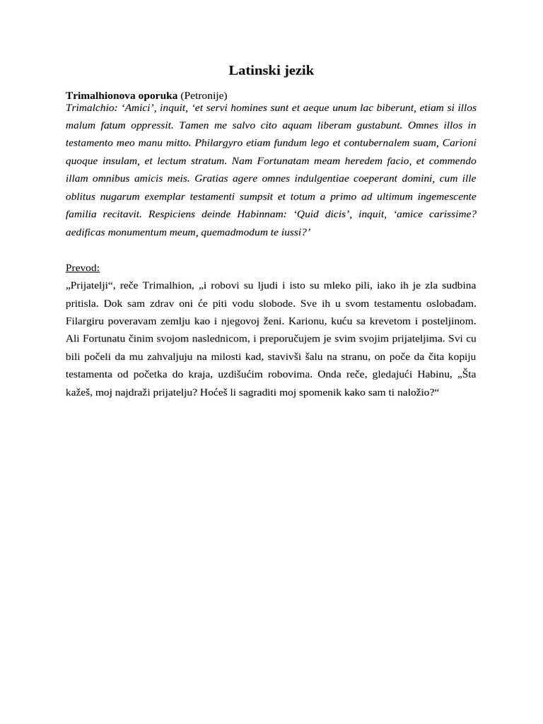 Latinski Jezik | PDF