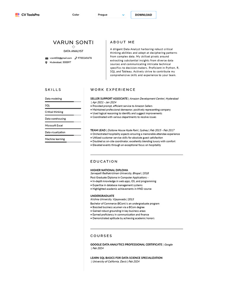 CV Tools Pro - Create A Professional CV in Minutes | PDF