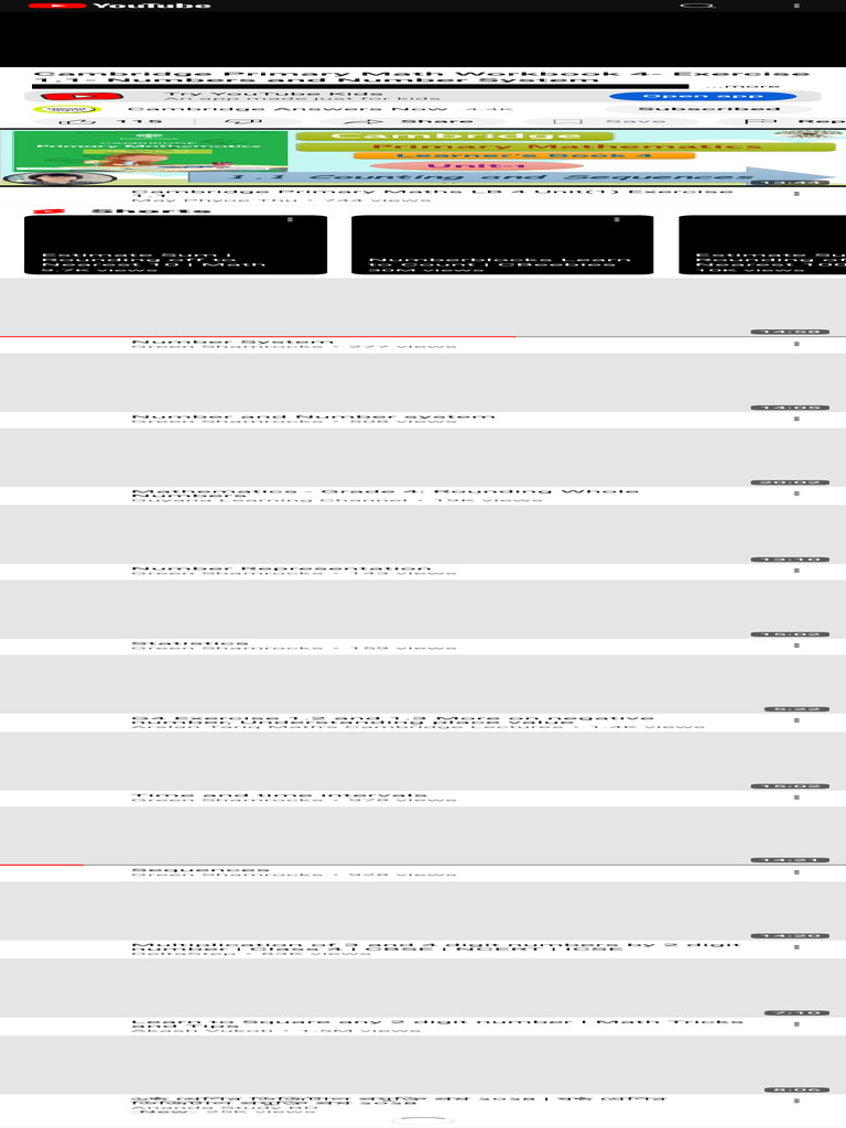 Cambridge Primary Math Workbook 4 - Exercise 1.1 - Numbers and Number ...