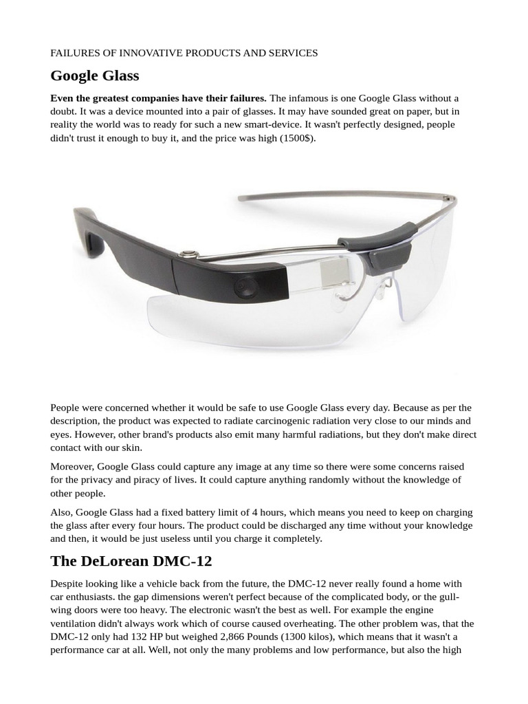 Great Innovation Failures | PDF