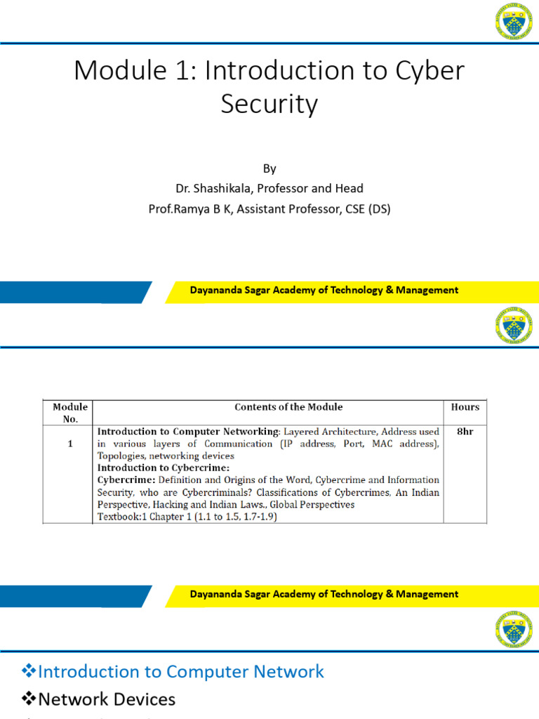Cyber Security Module 1 Part1 | PDF