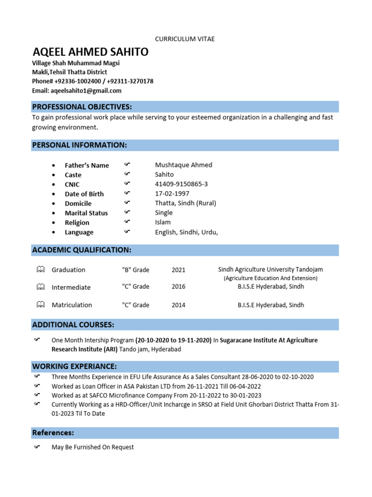 Aqeel CV | PDF
