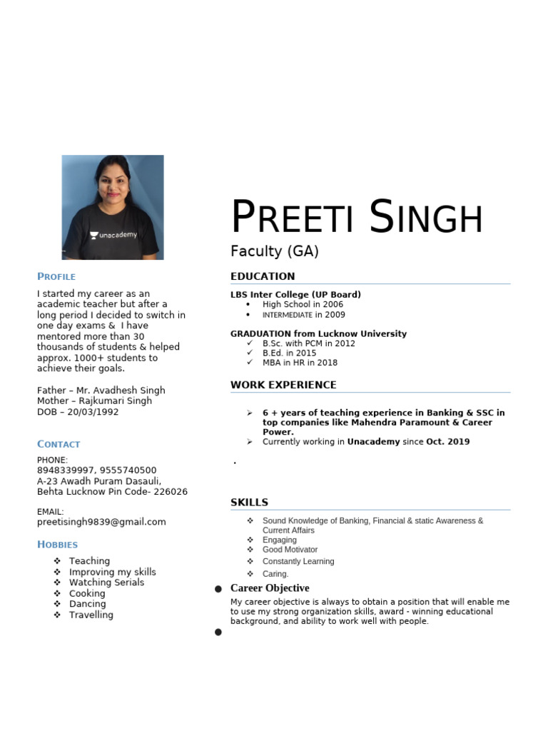Preeti Updated CV | PDF