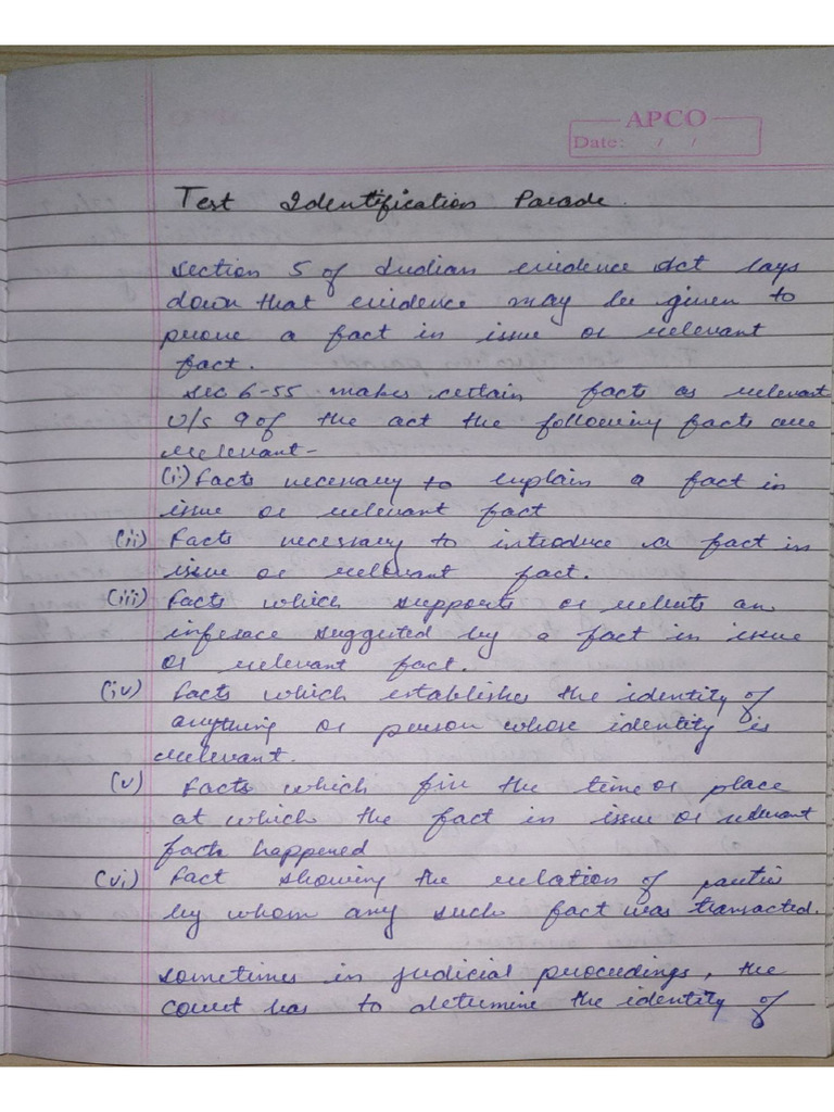 Test identification parade | PDF