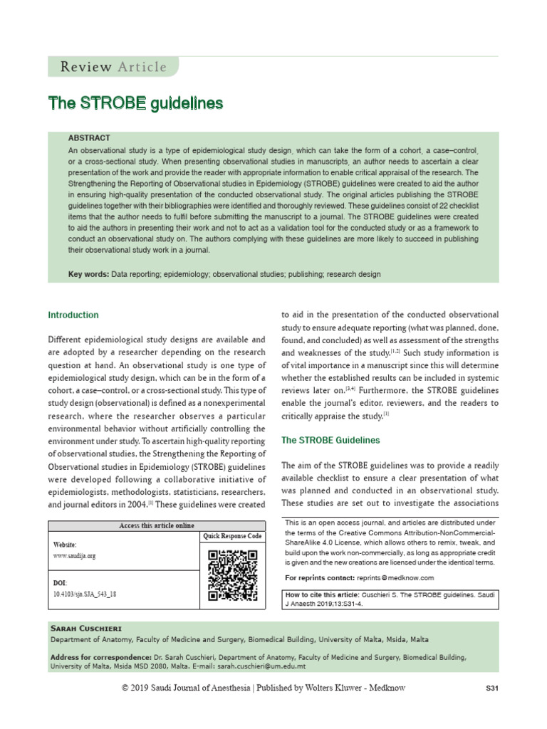 The Strobe Guidelines.9 | PDF
