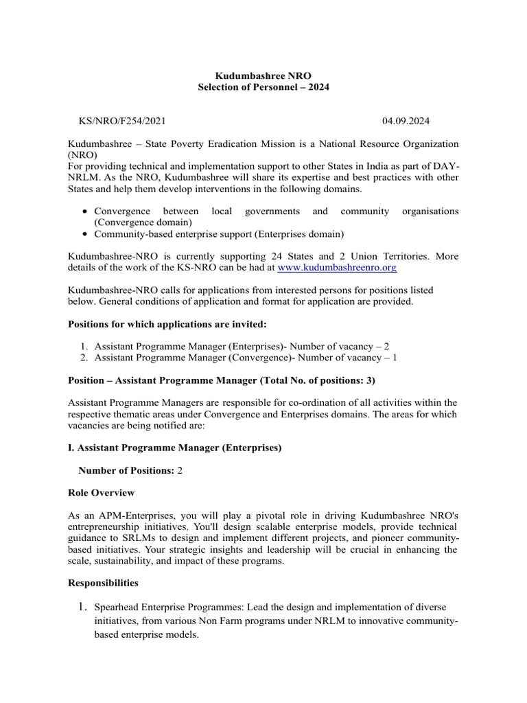 KS NRO-APM Notification | PDF