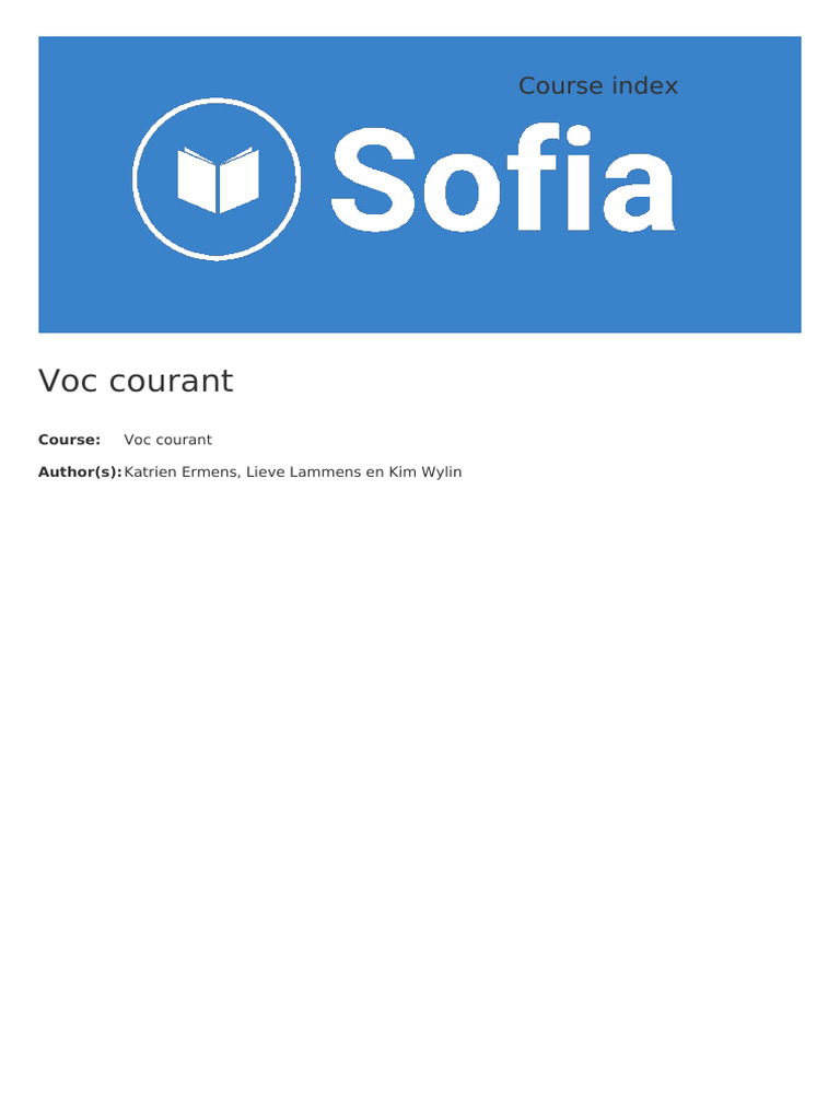 Voc Courant-Index | PDF