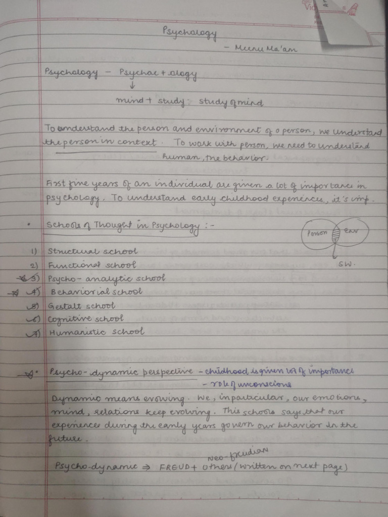 Psychology Class Notes | PDF