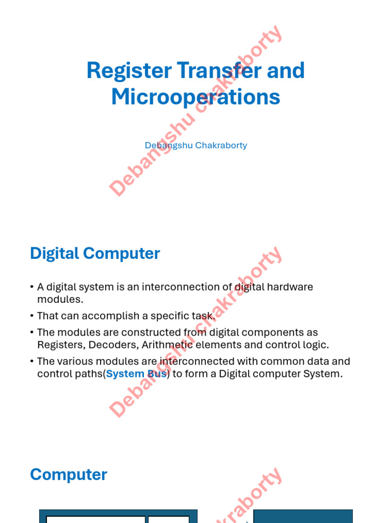 Register Transfer and Microoperations | PDF