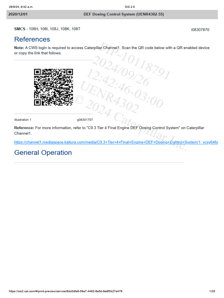 DEF Dosing Control System (UENR4302-55) | PDF