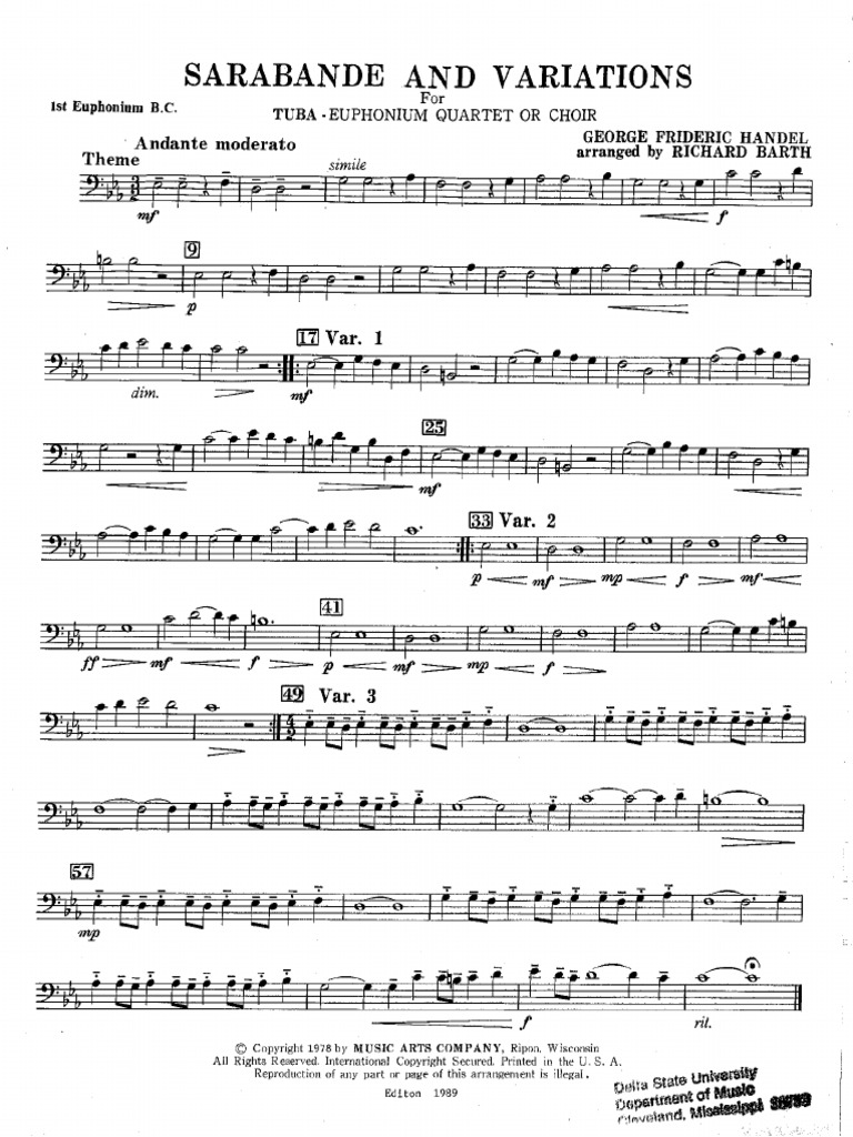 Saraband and Variations | PDF