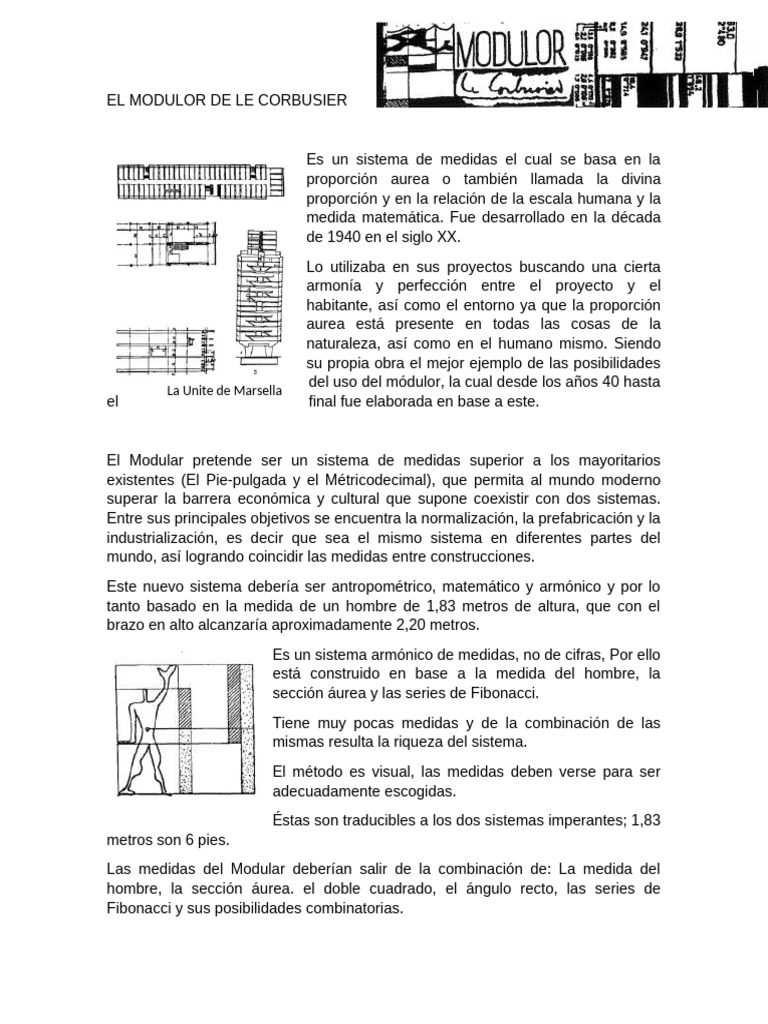 El Modulor: Proporción y Diseño Humano | PDF