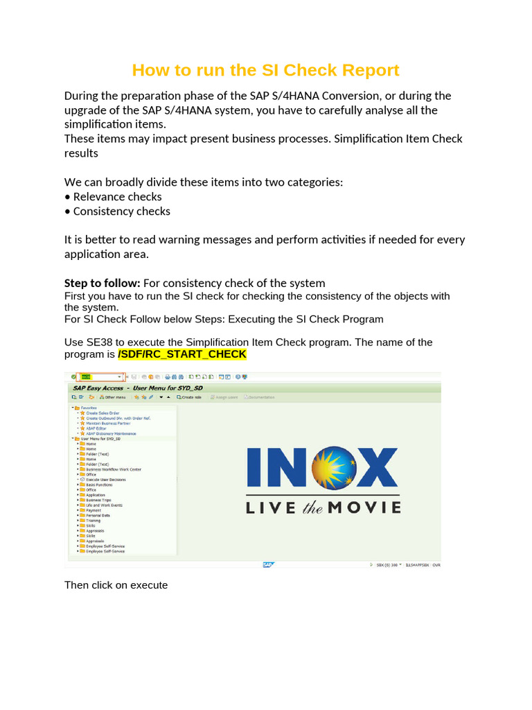 How To Run The SI Check Report | PDF