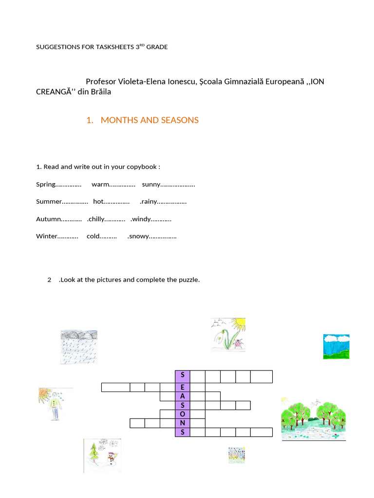 Fise de Lucru Clasa A 3a Engleza Distractiva | PDF
