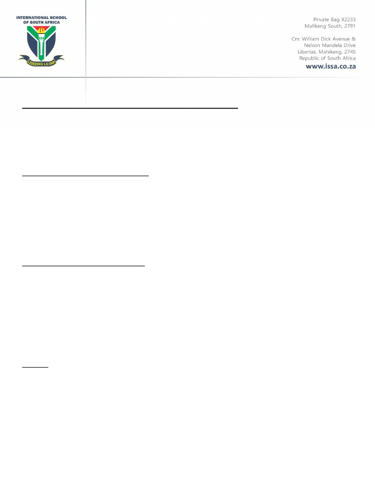 Form 3 Progression Requirements Into Form 4 IGCSE Cambridge or Grade 10 ...