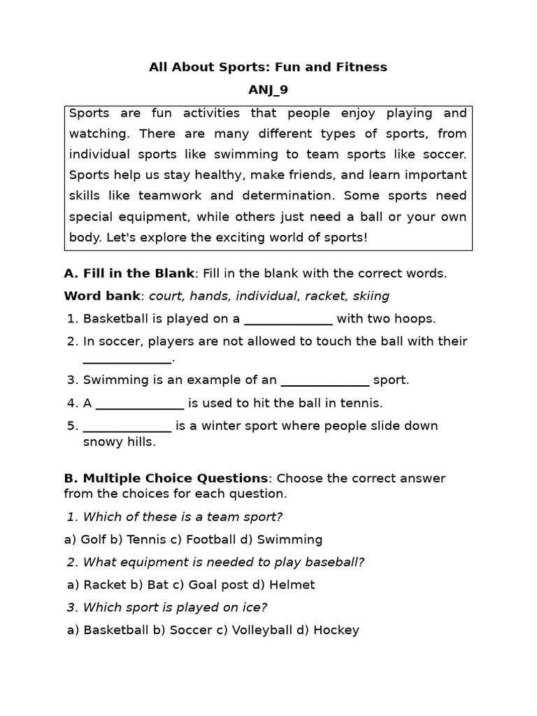 All About Sports Fun and Fitness | PDF