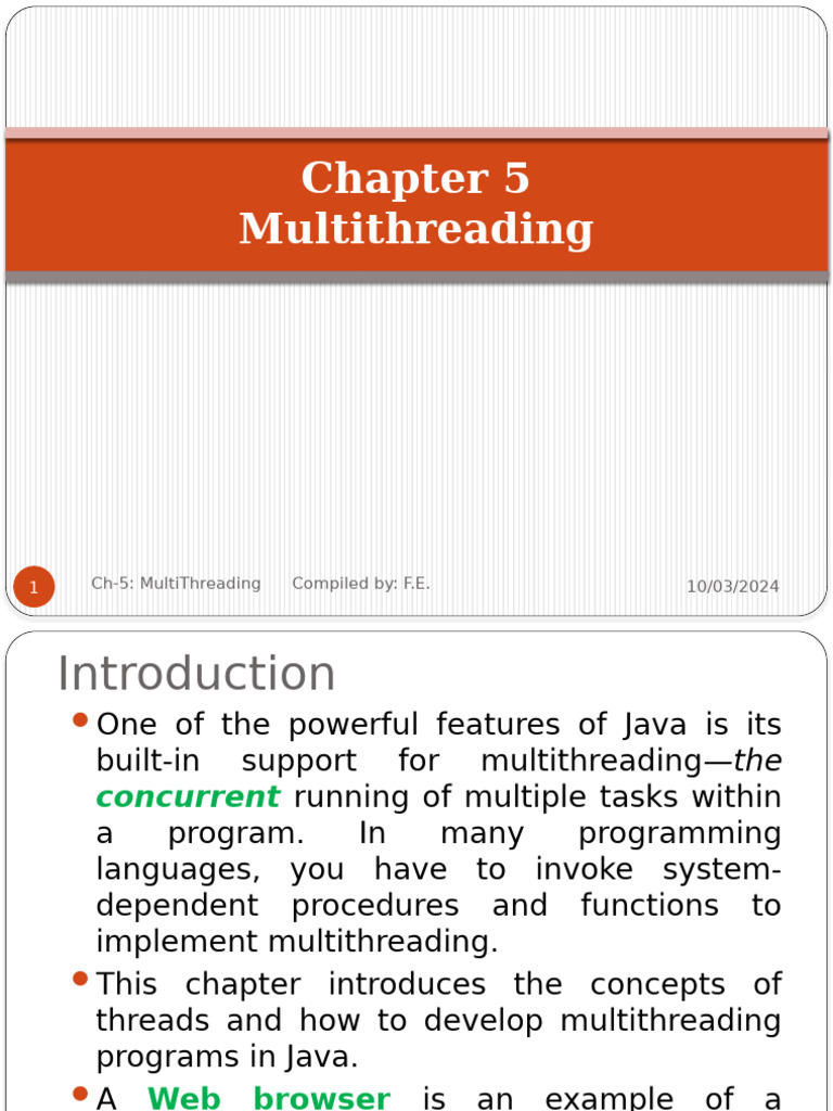 Chapter 5 MulthiThreading | PDF