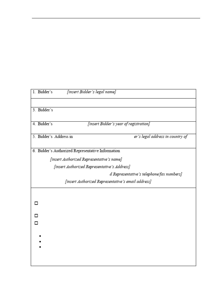 Bidder Inf Form | PDF