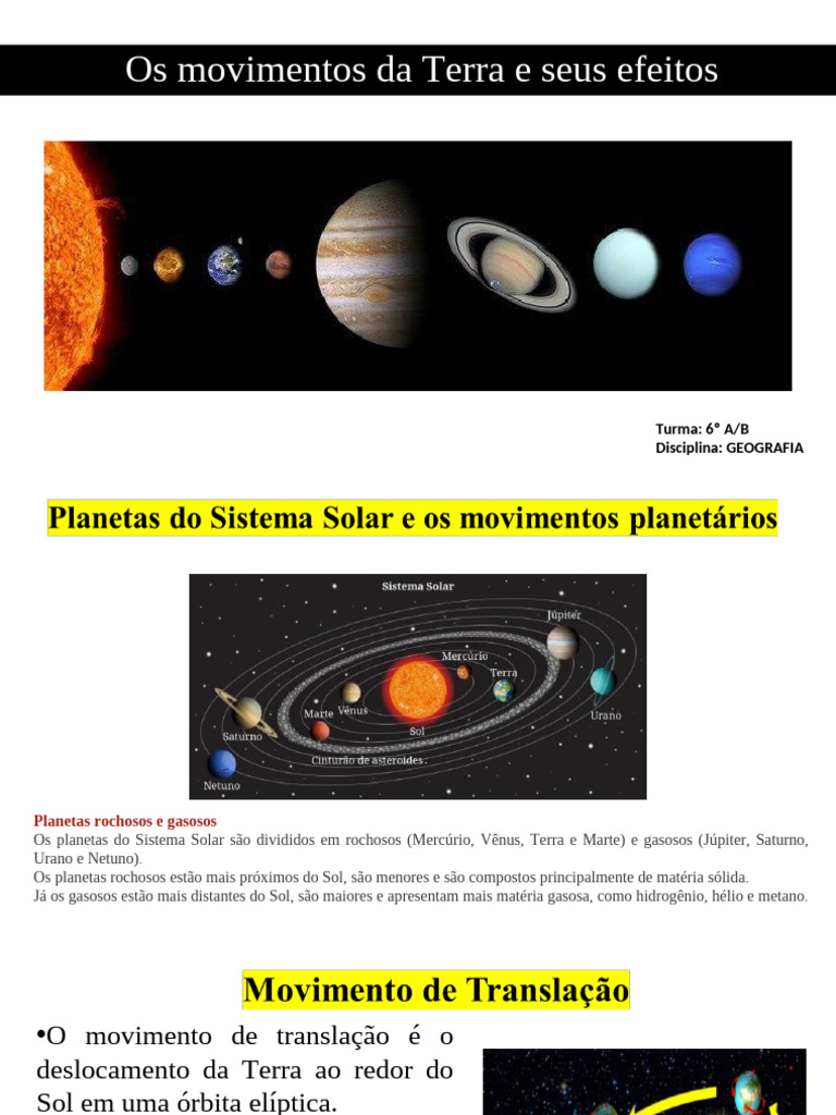 Os Movimentos Da Terra e Seus Efeitos | PDF