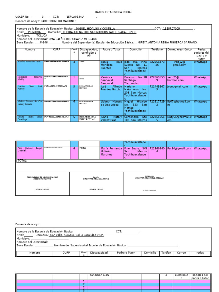 E017 Estadistica Inicial Por Escuela 2024-2025 | PDF