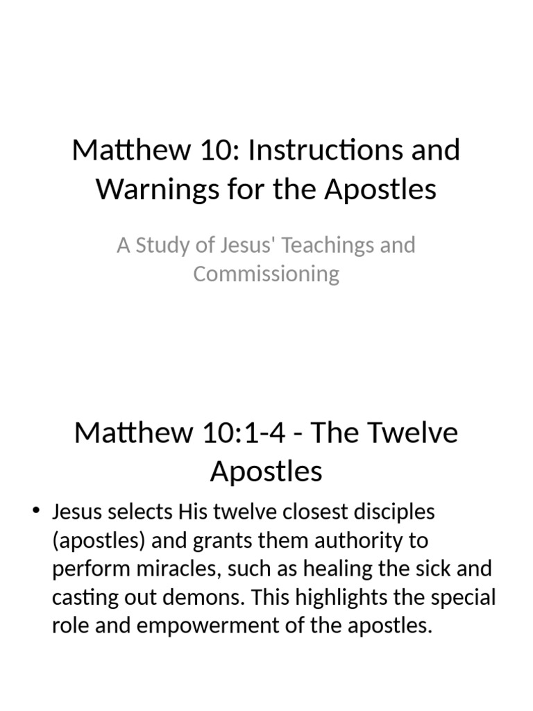 Matthew 10 Simplified Presentation | PDF