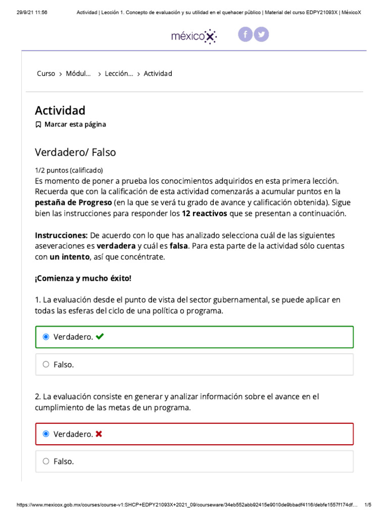 Actividad - Lección 1. Concepto de Evaluación y Su Utilidad en El ...