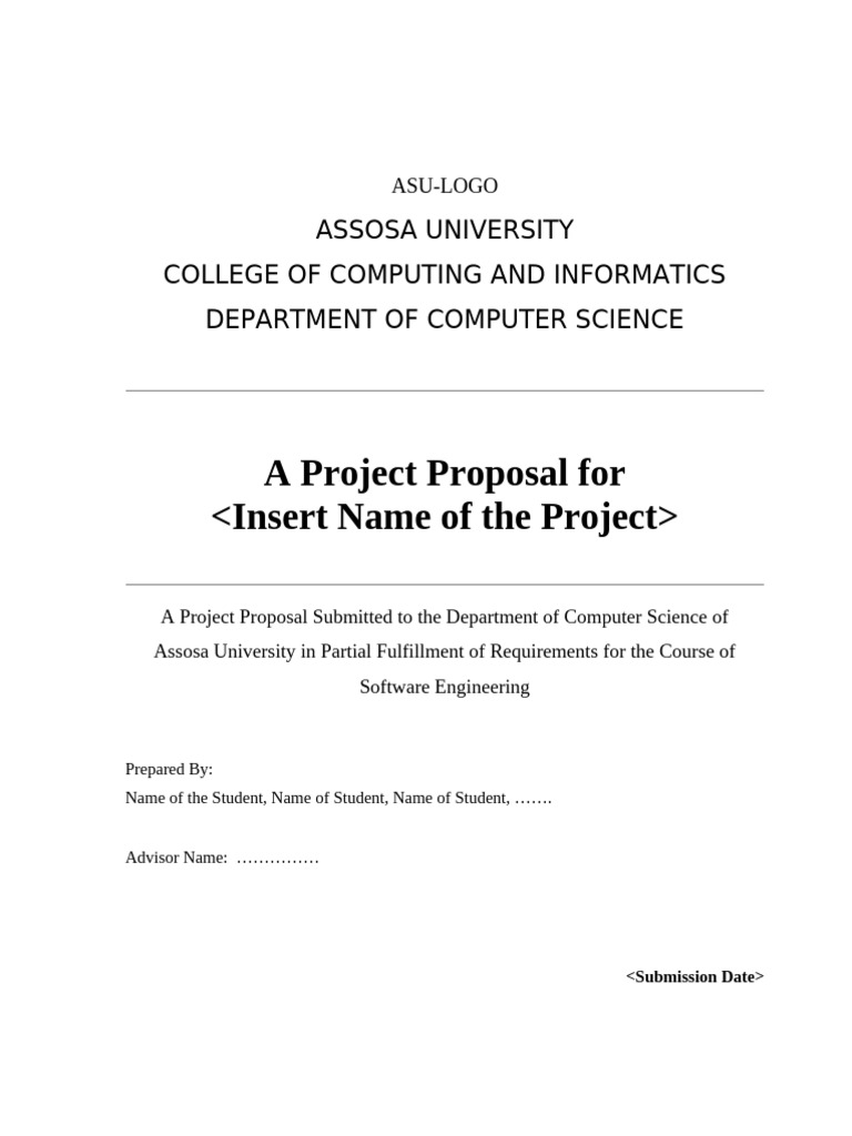 Software Engineering Project Proposal Template For Students | PDF