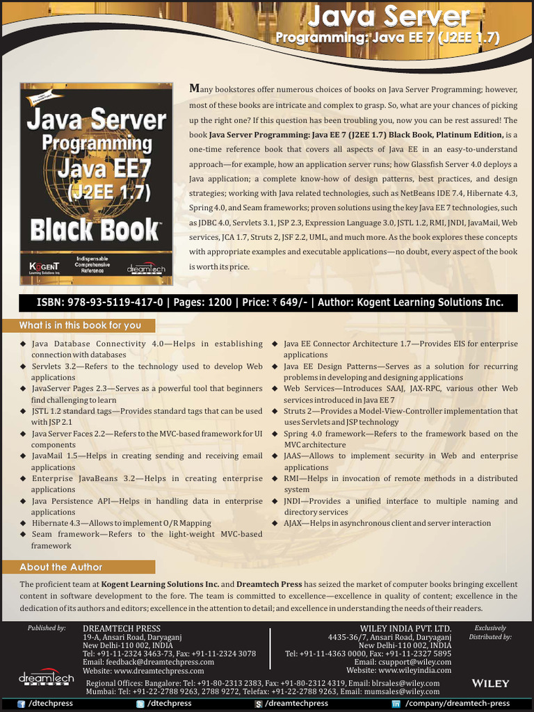 Java Server Programming Java Ee7 Black Book PDF Free | PDF