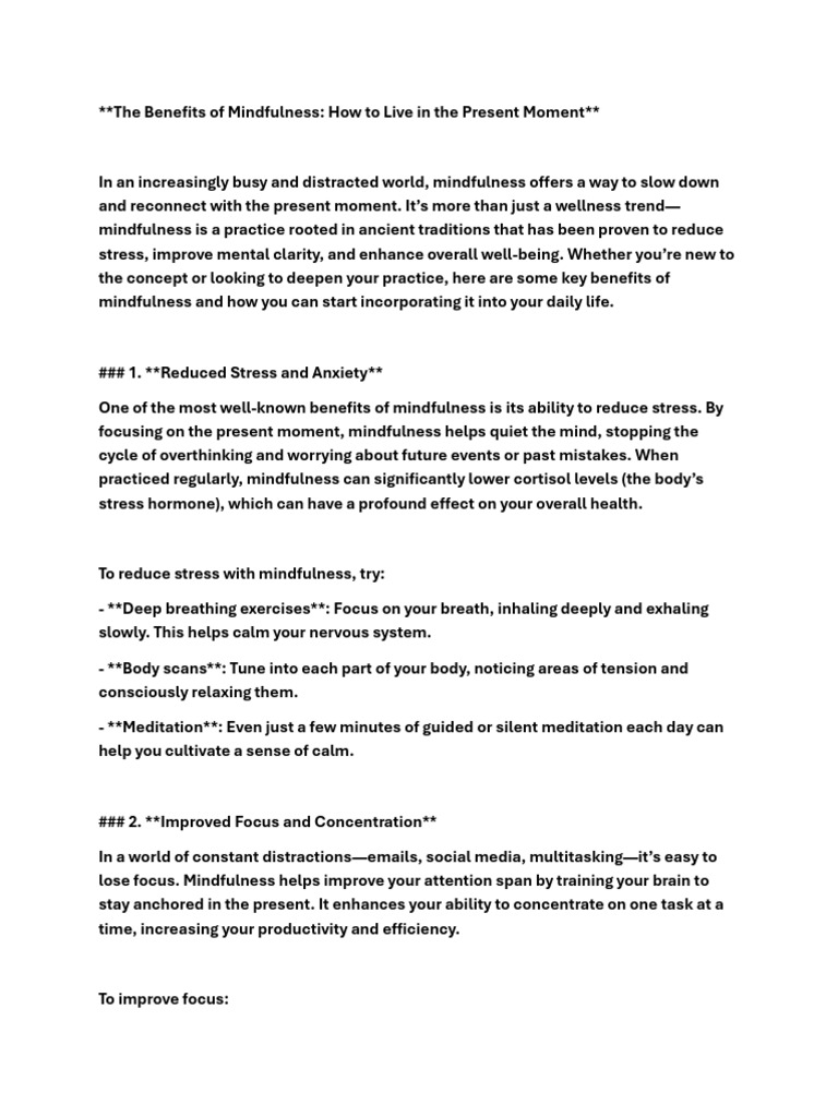Mindfulness | PDF