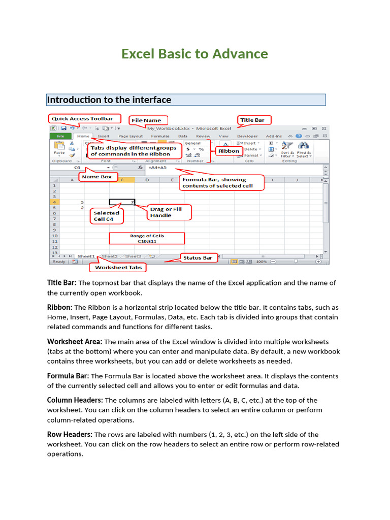 Excel Basic Advance Detail | PDF | Microsoft Excel | Visual Basic For Applications