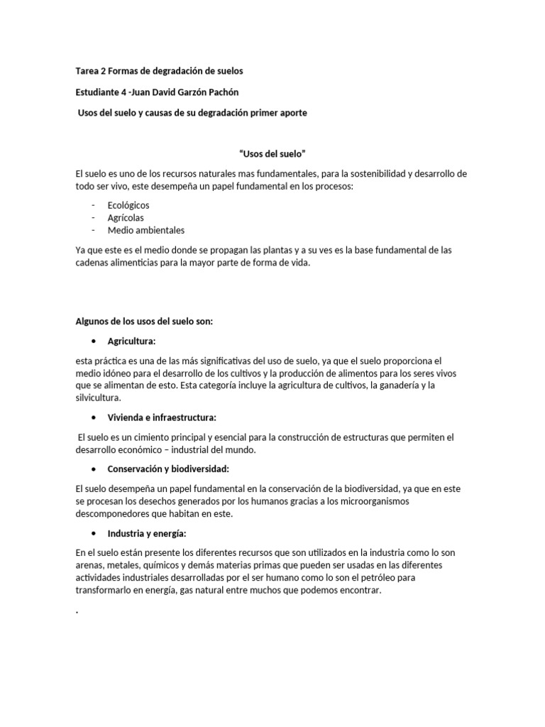 Tarea 2 Formas de degradación de suelos | PDF