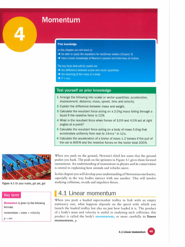 Linear Physics Textbook-Ch04-Momentum | PDF